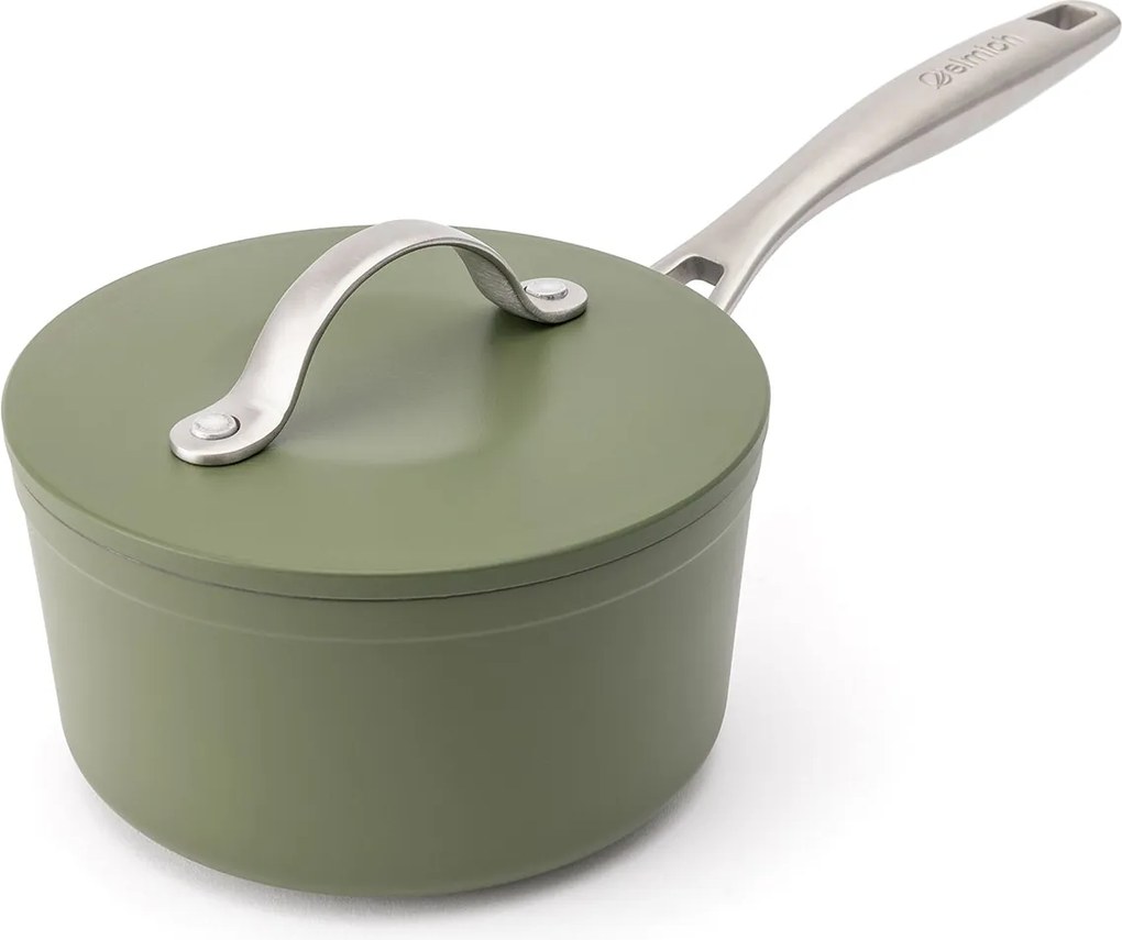 Elmich Nepřilnavý keramický rendlík Zen Ø 16 cm - olivově zelená
