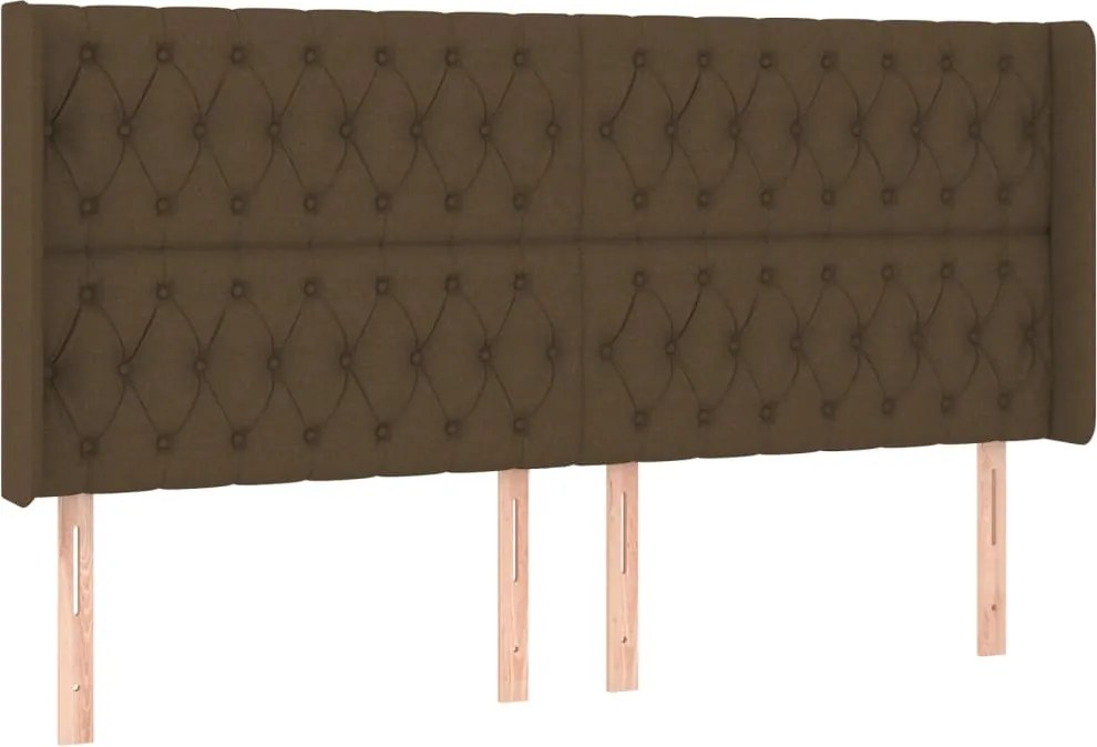 Box spring postel s matrací a LED tmavě hnědá 180x200 cm textil 3138576
