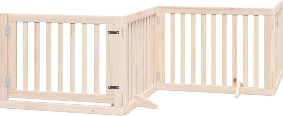 Zábrana pro psy s dvířky skládací 6 panelů 480 cm topol 3155665