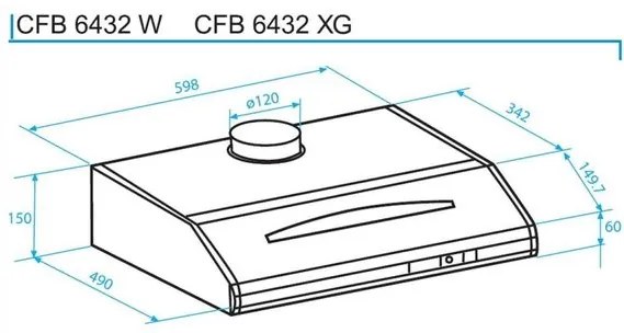 Beko CFB6432XG Podstavný odsavač par