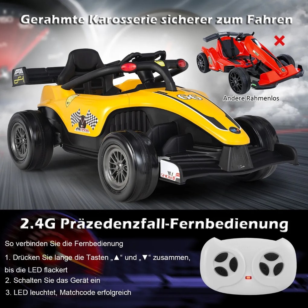 Costway Toddler Electric Car 12 V Dětské auto Batole elektrické závodní auto
