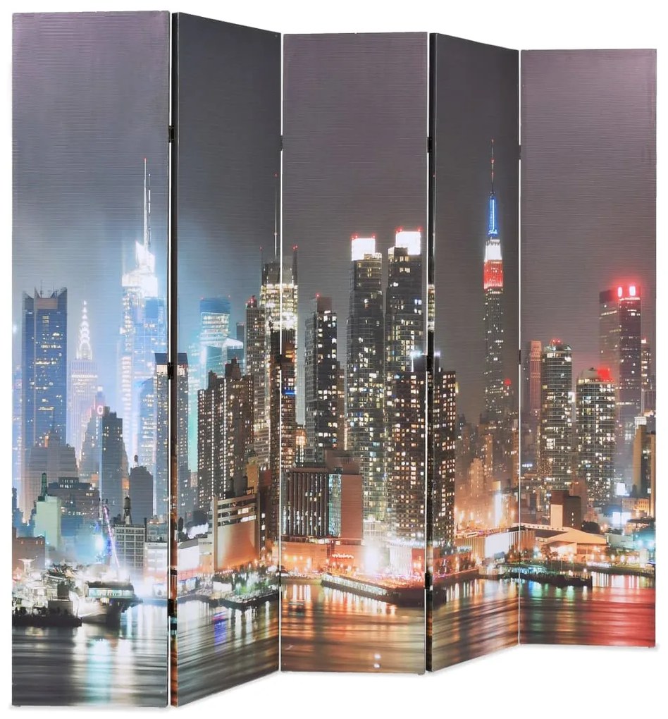 vidaXL Marketos Skládací paraván 200 x 170 cm New York by Night