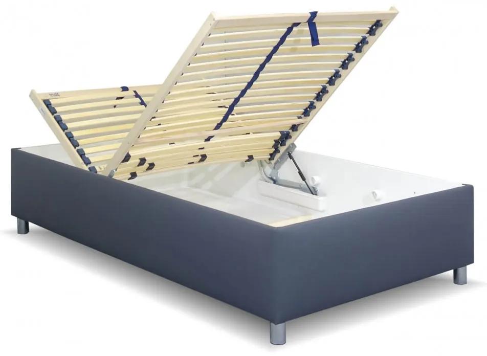 Zvýšená čalouněná postel s úložným prostorem Roneta, 140x200 , GJ - mikroplyš