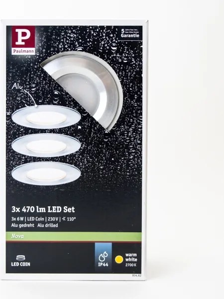 Paulmann 93462 - SADA 3xLED/6W IP44 Koupelnové podhledové svítidlo NOVA 230V