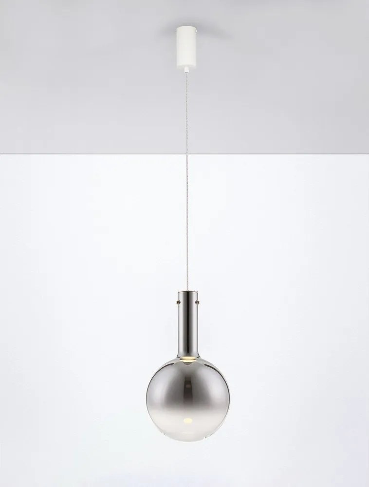 Šedé skleněné LED stmívatelné závěsné svítidlo ø 25 cm Nostos – Nova Luce