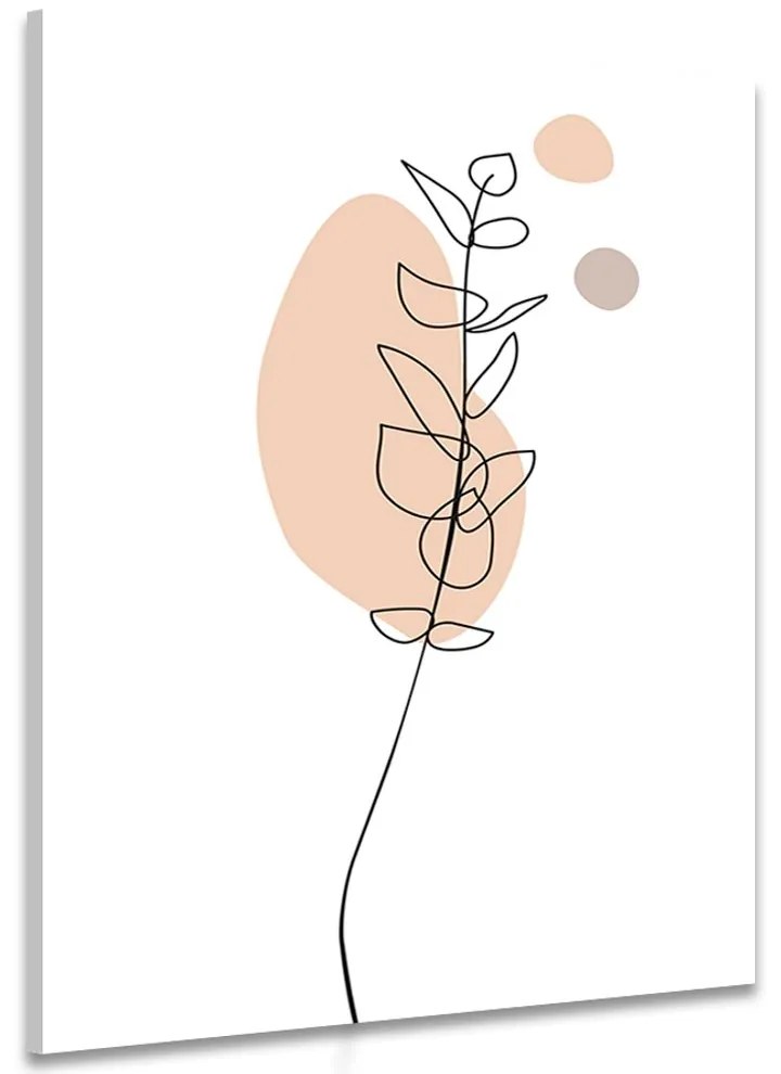 Obraz minimalistický list na bílém pozadí No3