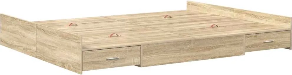 Rám postele s úložným prostorem s čelo Sonoma dub 135 x 190 cm 3335319