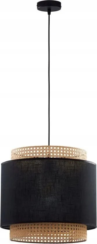 Černá skandinávská závěsná lampa do ložnice Boho Black 6542 Tk Lighting