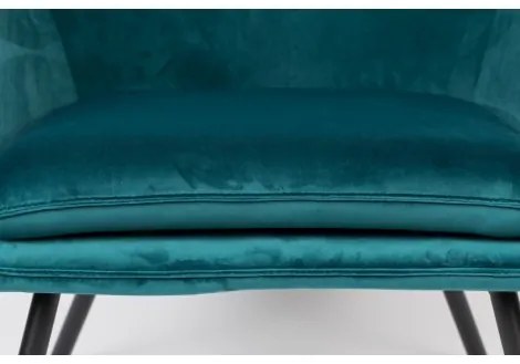 Lounge křeslo BON VELVET WHITELABEL, blue White Label Living 3100100