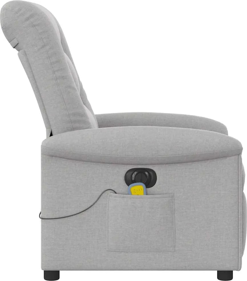 Elektrické masážní polohovací křeslo obláčkově šedé textil 3303253