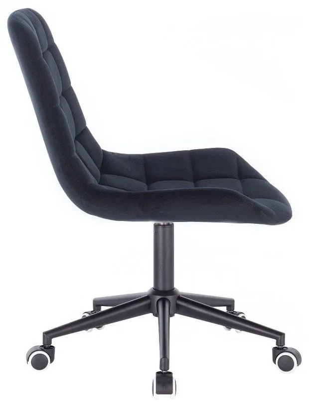 LuxuryForm DESIGN Otočná židle PARIS VELUR na černé podstavě s kolečky - černá