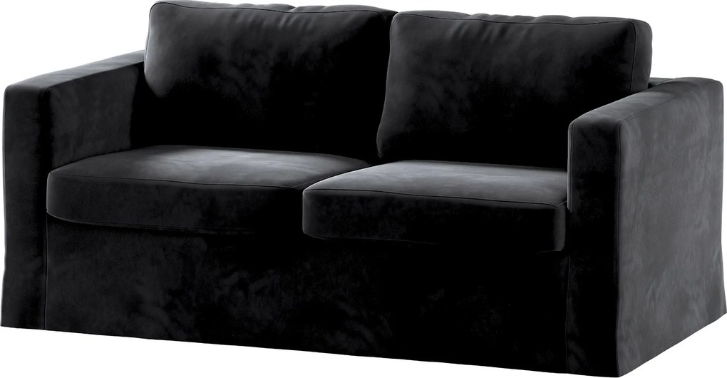 Potah na pohovku IKEA Karlstad 2-místná , nerozkládací, dlouhý barva černá látka lesklé, sametová