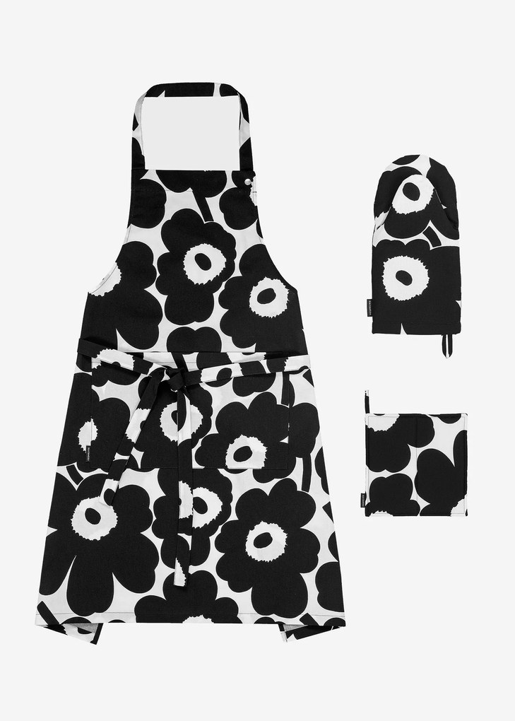 Marimekko Kuchyňská dárková sada Pieni Unikko černá 3ks