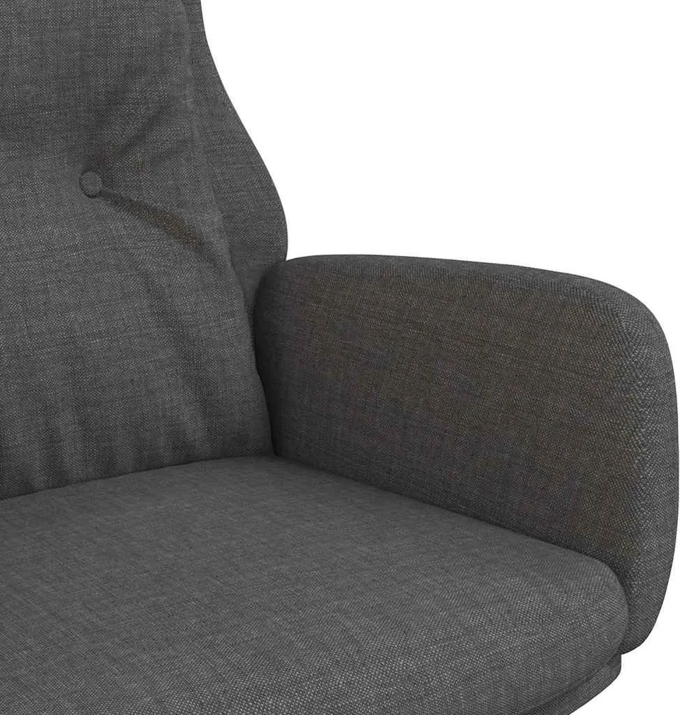 Relaxační židle tmavě šedá textil 341291