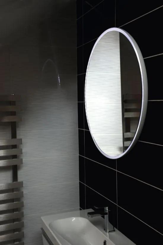 SAPHO FLOAT zrcadlo s LED osvětlením, průměr 60cm, bílá 22559