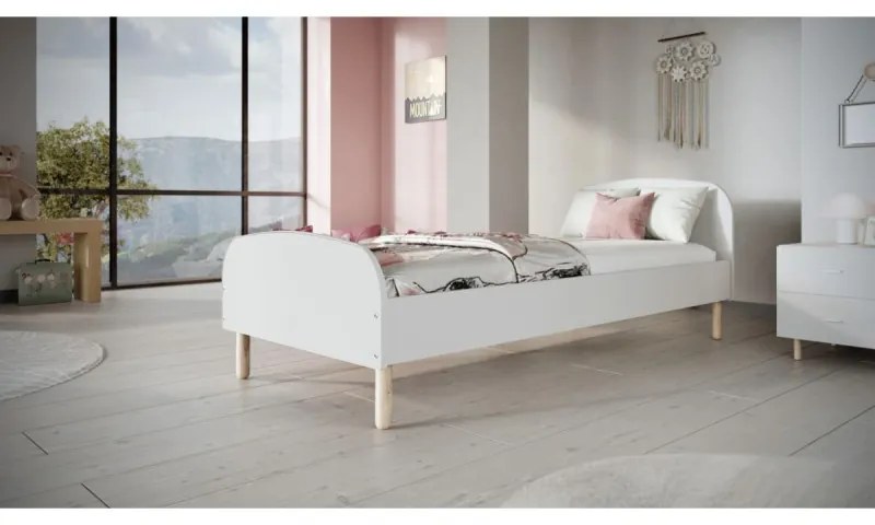 Dětská postel Emma 200x90 cm s matrací bílá