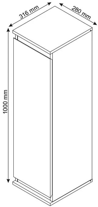 Nástěnná skříňka Carlos, šedý beton, 28 cm