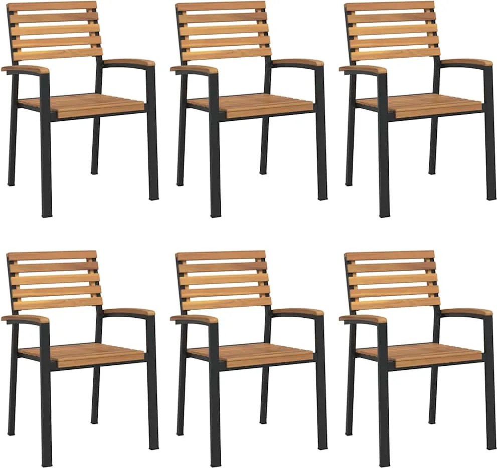 7dílný zahradní jídelní set masivní akáciové dřevo a kov 3155411