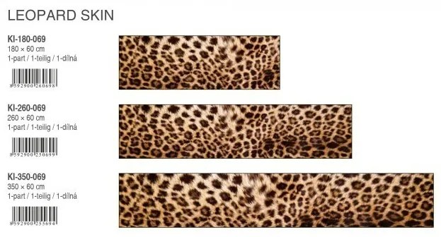 DIMEX | Fototapeta do kuchyně Leopardí kůže KI-260-069 | 260 x 60 cm | béžová, černá, hnědá