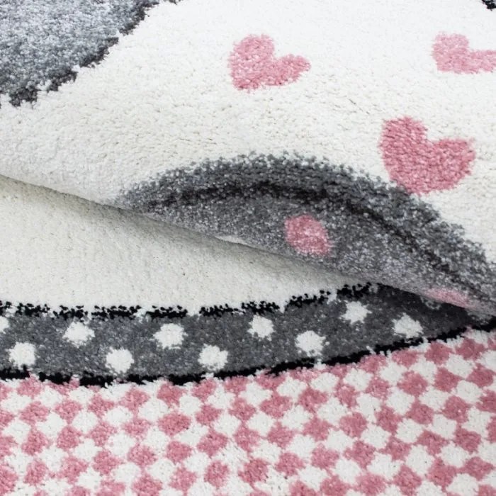 Ayyildiz, Dětský kusový koberec Kids 570 pink kruh, 120x120 (průměr) kruh, růžová, dětský pokoj