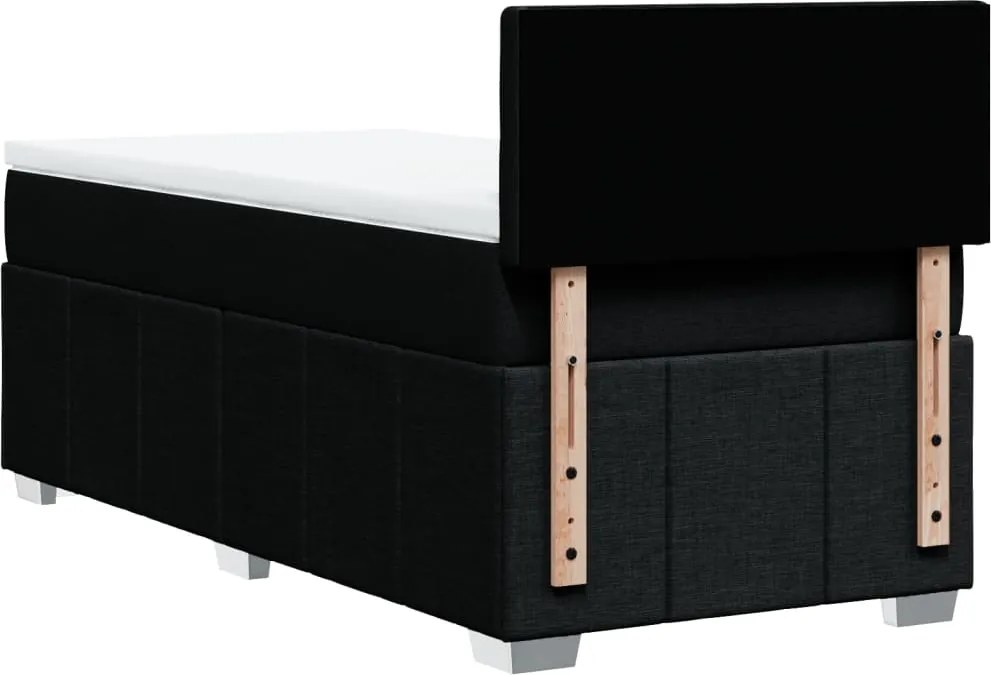 Box spring postel s matrací černá 90x200 cm textil 3286967
