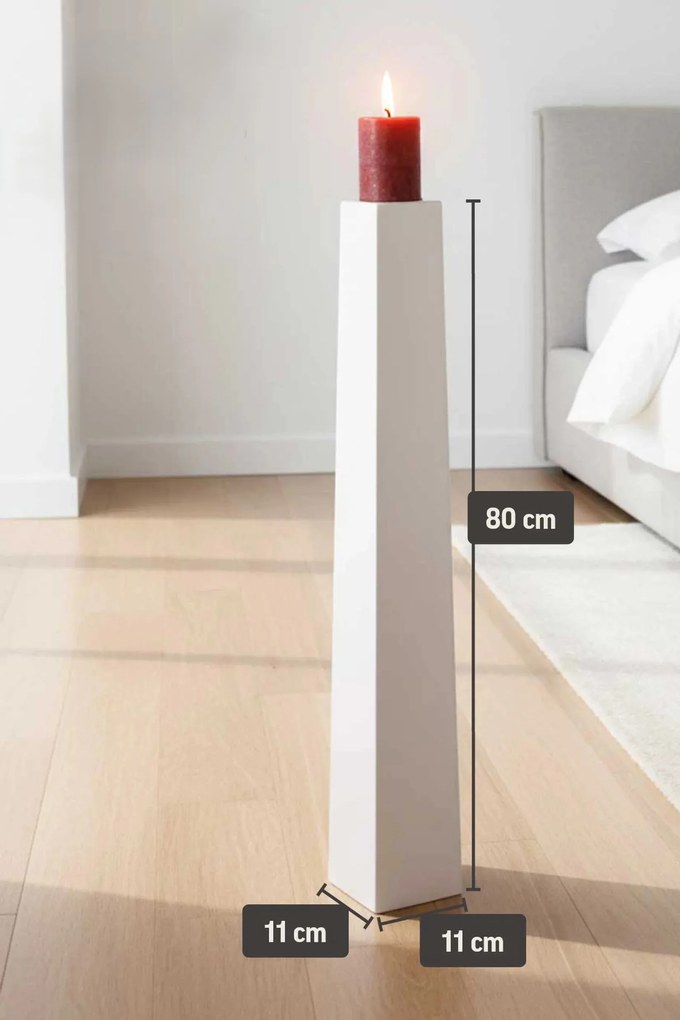 Váza OBELISK, sklolaminát, výška 80 cm, bílá
