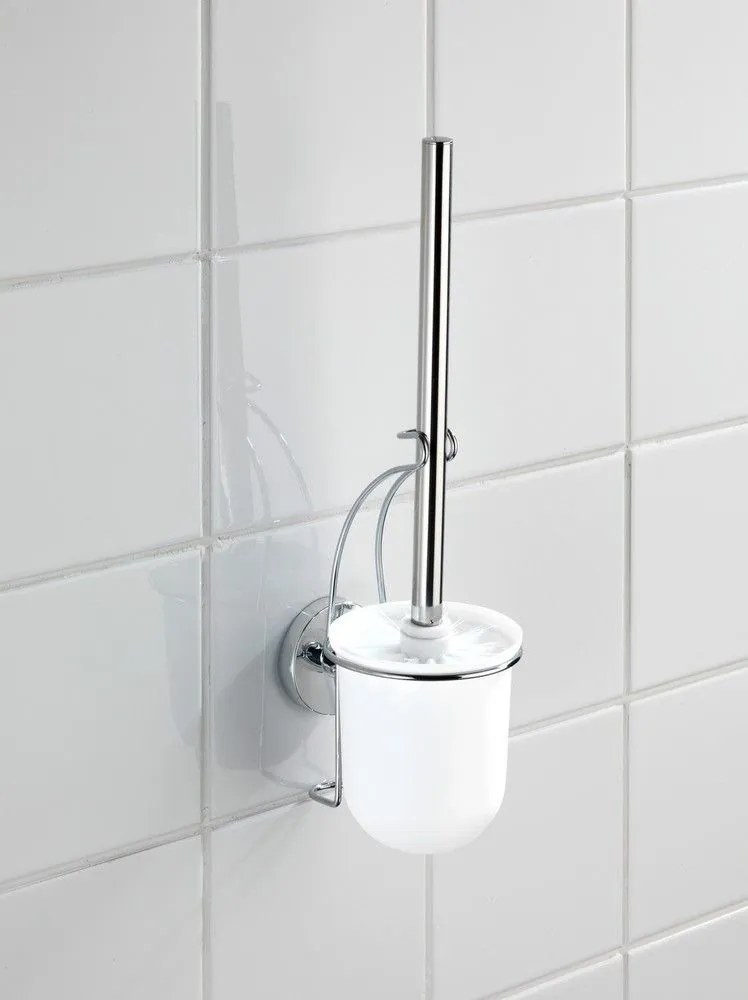Nádoba na WC MILAZZO + štětka,Vacuum-Loc, chromovaná ocel, WENKO