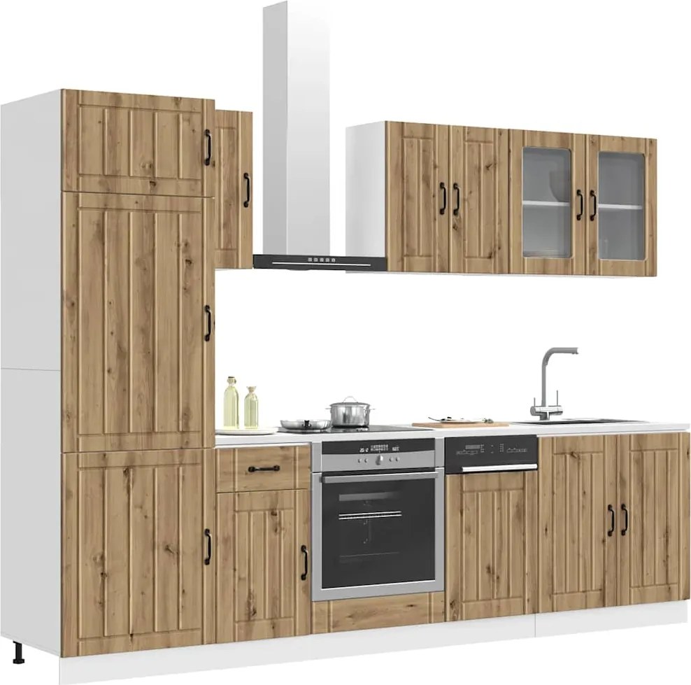 8dílná sada kuchyňských skříněk "Kalmar" dub artisan kompozit 3314810
