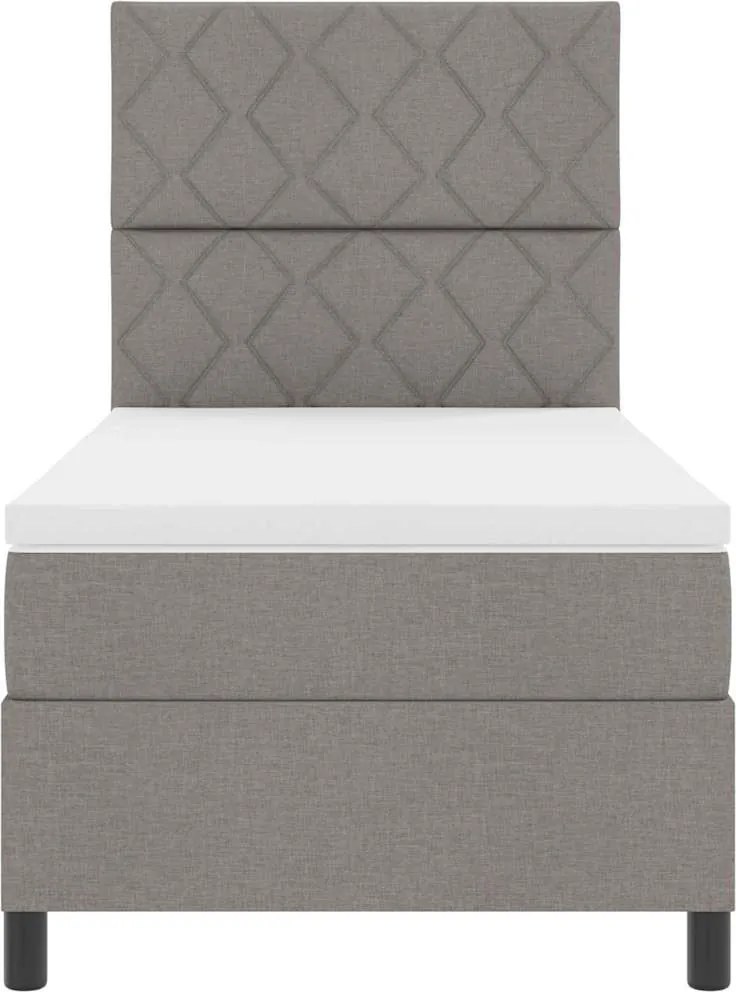 Postel s boxspringem s čelo Taupe 100 x 200 cm textil 3339445