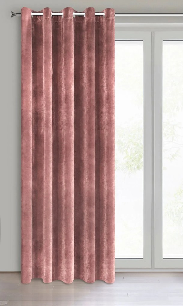 ZATEMŇOVACÍ ZÁVĚS NA KROUŽCÍCH VILLA 140X250 CM STARORŮŽOVÁ