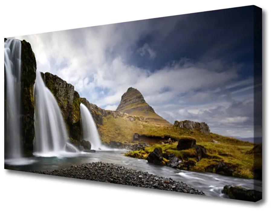 Obraz na plátně Vodopád Hory Krajina 120x60 cm