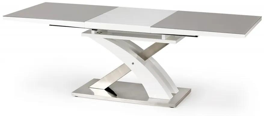 Jídelní rozkládací stůl SANDOR 2 –⁠ 160x90x78 (+60), kov, šedý