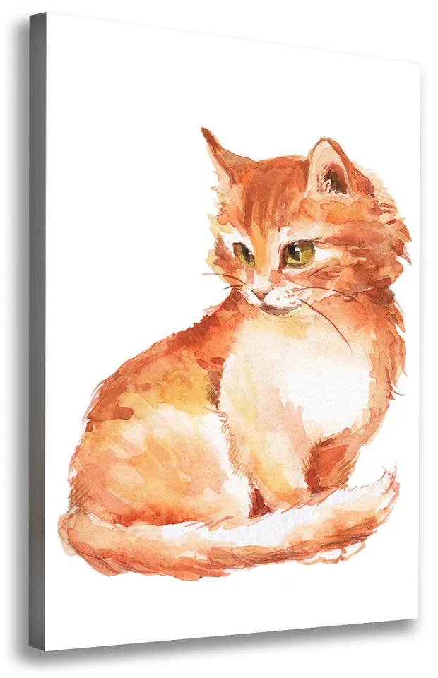 Wallmuralia Foto obraz na plátně do obýváku Červená kočka 70x100 cm