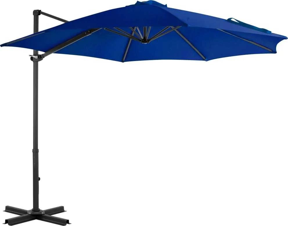 vidaXL Konzolový slunečník s hliníkovou tyčí azurově 300 cm [312306] Barva: Modrá