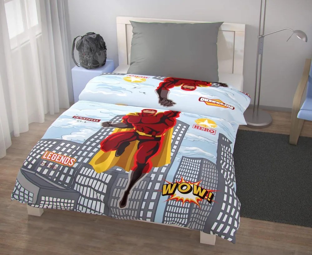 Kvalitex Ložní povlečení pro mladé 140x200, 70x90cm SUPERHERO 1x 140/200, 1x 70/90cm