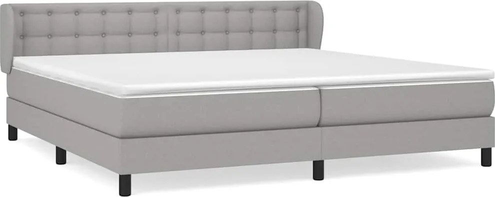 Box spring postel s matrací světle šedá 200 x 200 cm textil 3126589