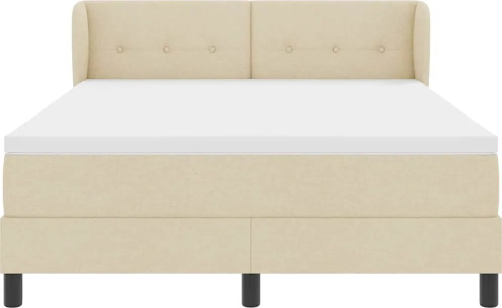 Postel s boxspringem s čelo Krémová 140 x 190 cm textil 3340022