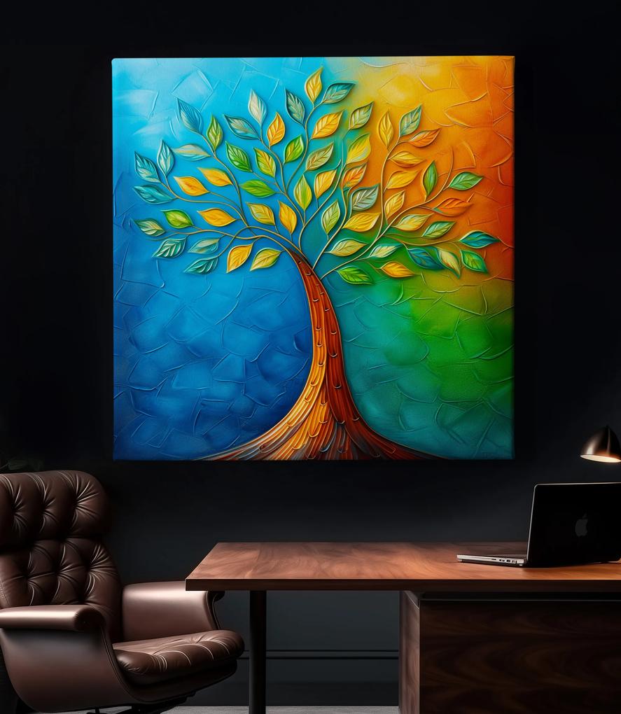 Obraz na plátně - Strom života Jemné větvičky FeelHappy.cz Velikost obrazu: 120 x 120 cm