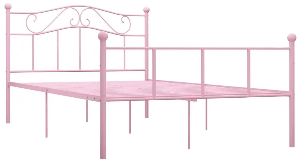 Rám postele růžový kov 120 x 200 cm,  284539