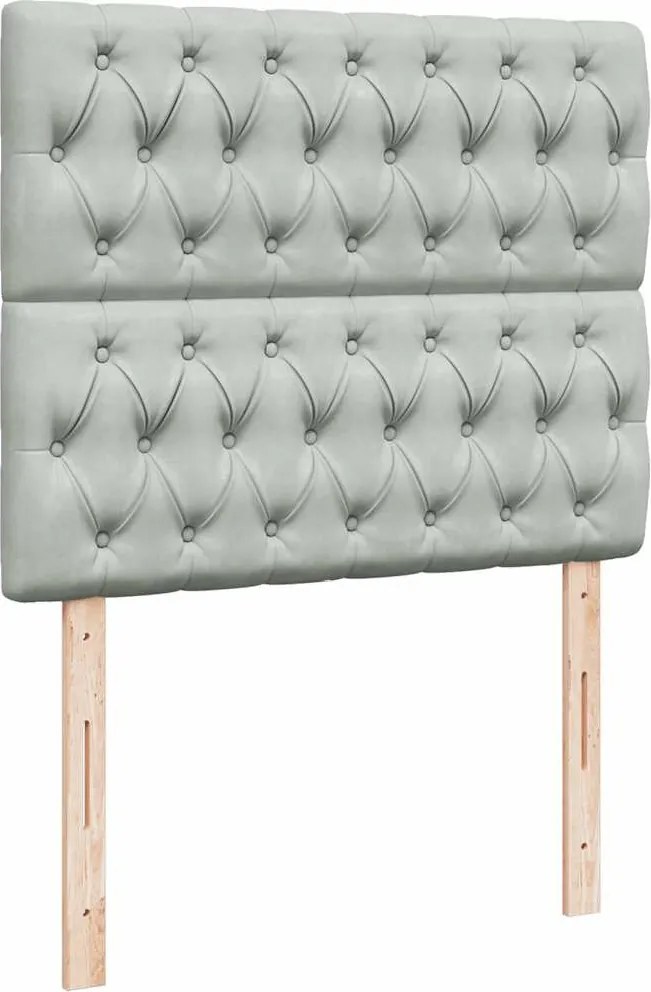 Box spring postel s matrací světle šedá 120x190 cm samet 3292292