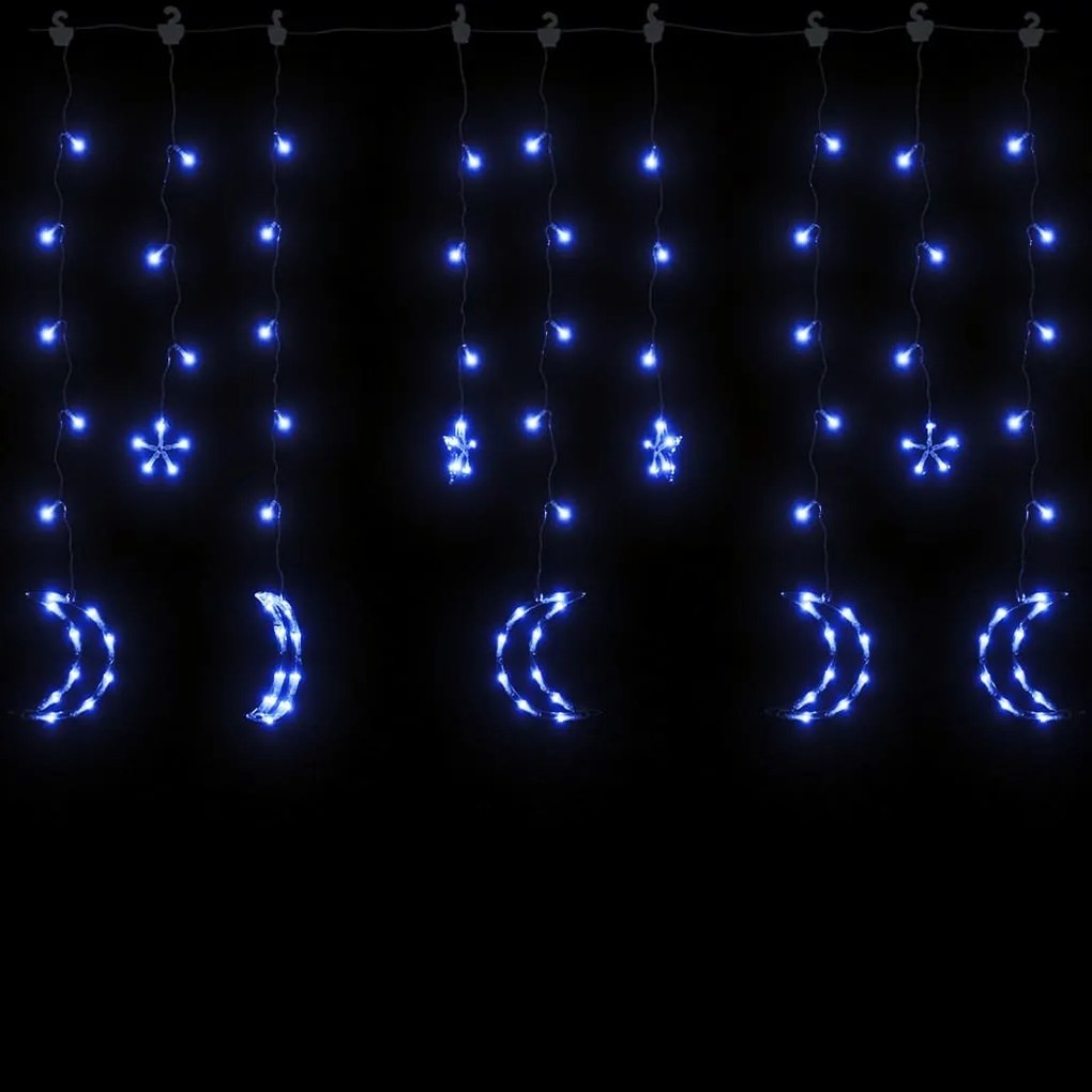 Pohádková světla hvězda a měsíc ovladač 345 LED modrá 328800