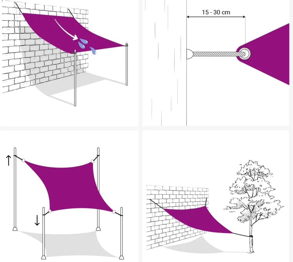 vidaXL Stínící plachta oxfordská látka čtvercová 4,5 x 4,5 m černá