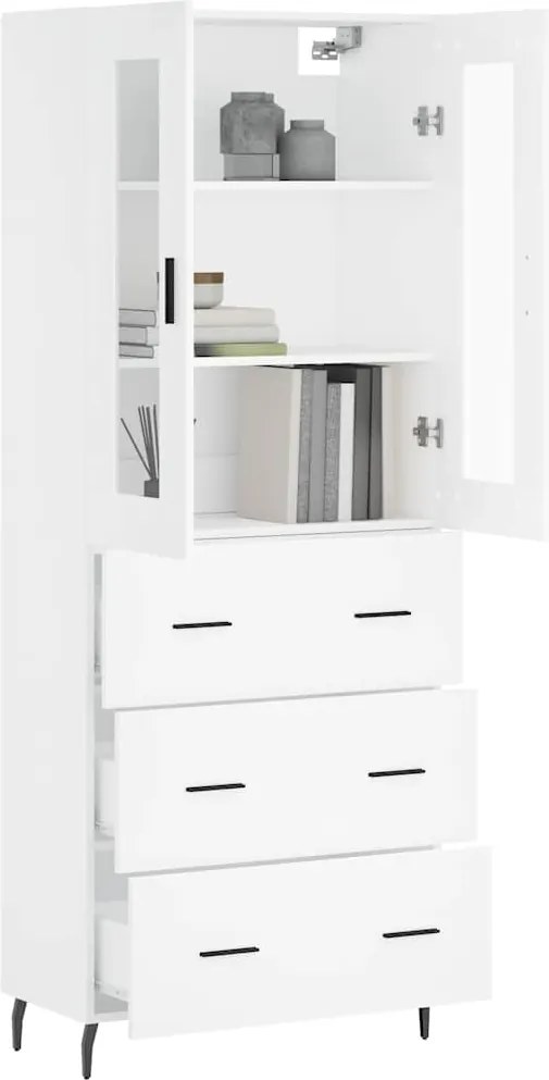 Skříň highboard bílá 69,5 x 34 x 180 cm kompozitní dřevo 3198417