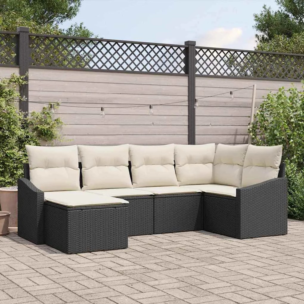 Set pohovek 6 ks Černá polyratan 3346787