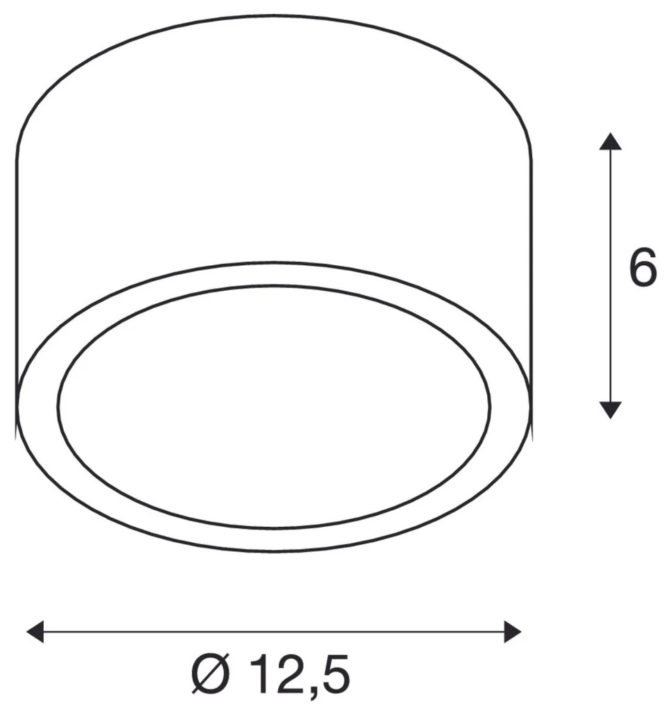SLV 1000339 Rox, venkovní stropní svítidlo, 1x GX53 max 9W, kartáčovaný hliník, průměr 12,5cm, IP44