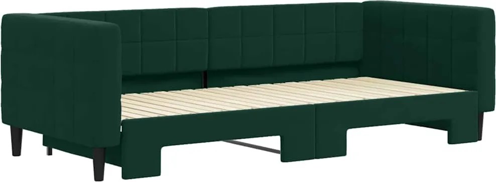 Válenda s přistýlkou tmavě zelená 90 x 200 cm samet 3196693