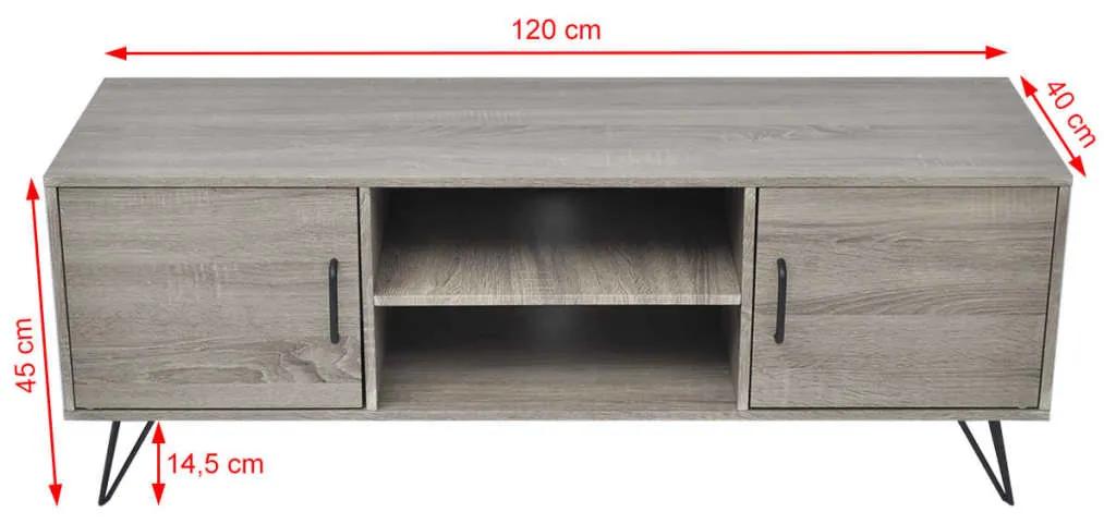 TV stolek 120 x 40 x 45 cm šedý