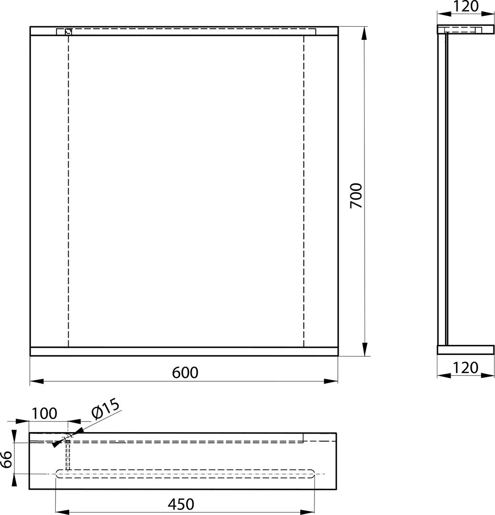 Aqualine Aqualine, KORIN zrcadlo s LED osvětlením 60x70x12cm, KO390S