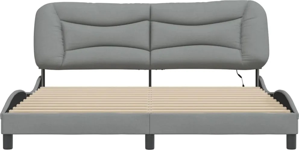 Rám postele s LED bez matrace Hvar Světle šedá 180x200 cm Látka 3213718
