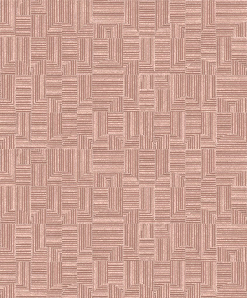 Starorůžová geometrická vliesová tapeta na zeď,  ILA403, Aquila, Khroma by Masureel